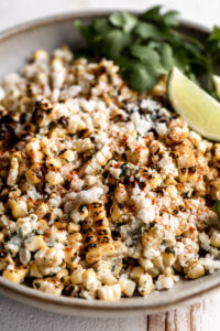 Spicy Charred Corn with Cilantro Aioli & Cotija (Elote) - Cooking with ...