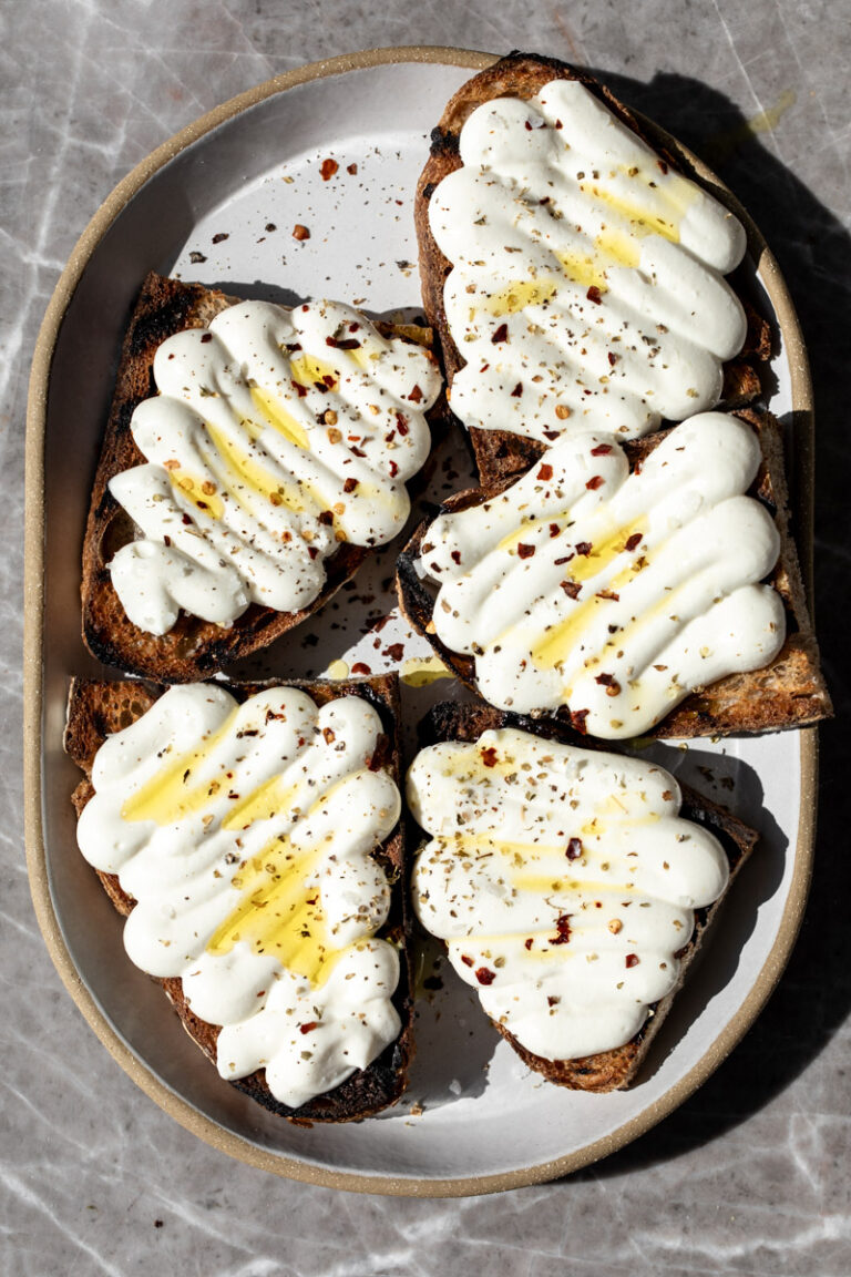 Spiced Whipped Ricotta Toast - Cooking with Cocktail Rings