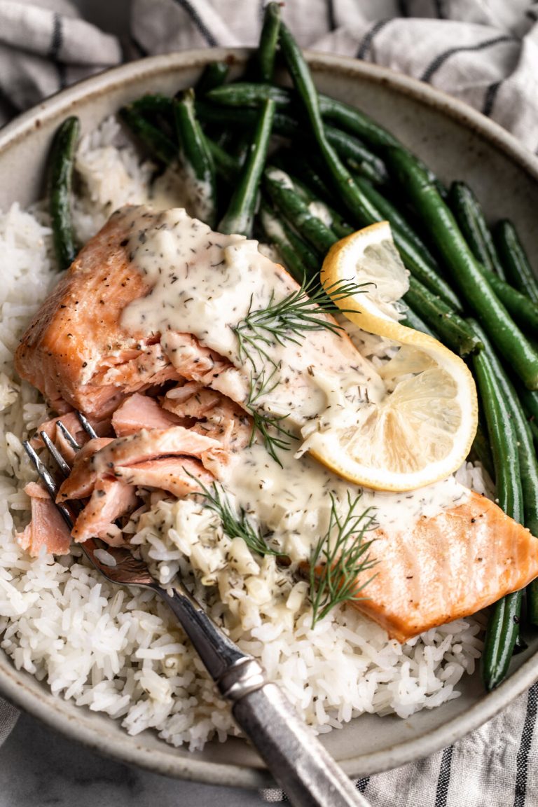 Baked Salmon with Lemon Dill Sauce - Cooking with Cocktail Rings