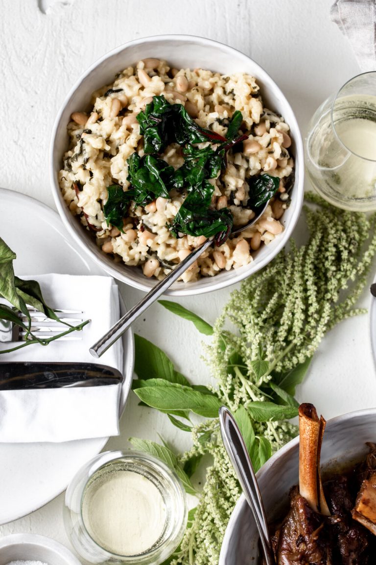 Balsamic and Caramelized Onion Braised Lamb Shanks Over White Bean ...