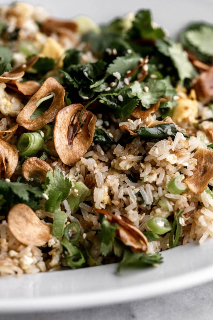 Double Garlic Fried Rice - Cooking with Cocktail Rings