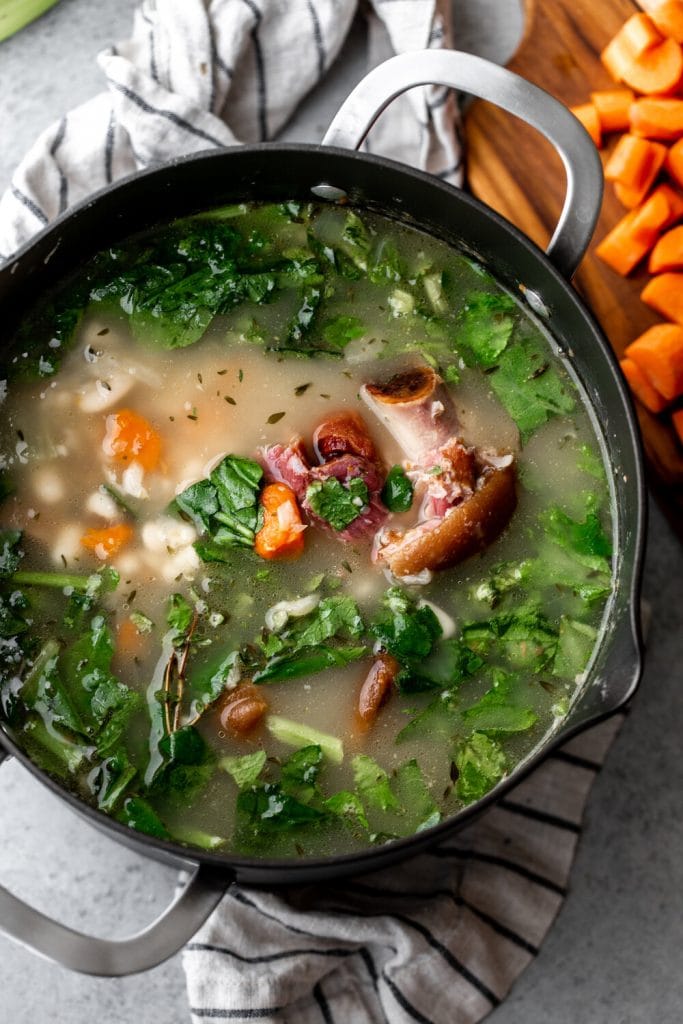 Ham Hock & White Bean Stew with Collard Greens - Cooking with Cocktail ...