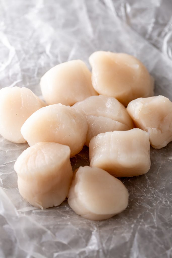 Seared Scallops with Green Apple Slaw and Potatoes