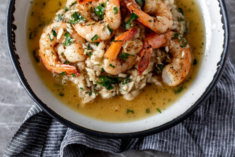 Shrimp Scampi Risotto - Cooking with Cocktail Rings