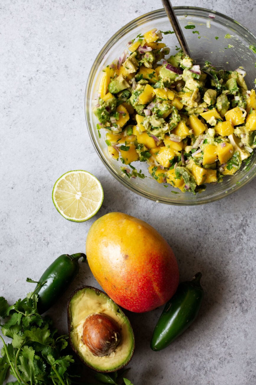 Roast Jerk Chicken with Mango Avocado Salsa - Cooking with Cocktail Rings