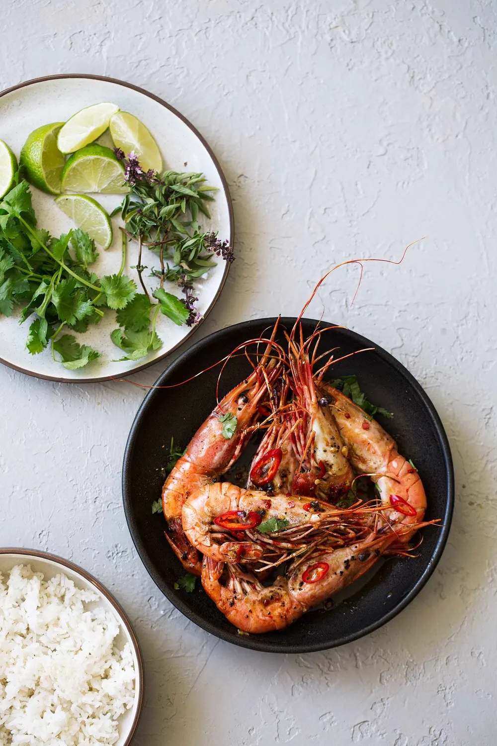 Spicy Glazed Spot Prawns Served Whole - Cooking with Cocktail Rings