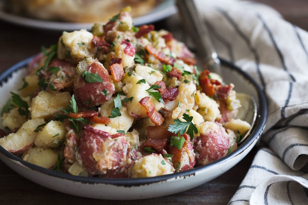 German Potato Salad with Bacon - Cooking with Cocktail Rings