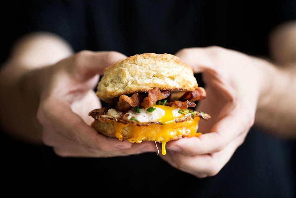 Bacon, Egg & Cheese Biscuit with Sriracha Honey - Cooking with Cocktail ...
