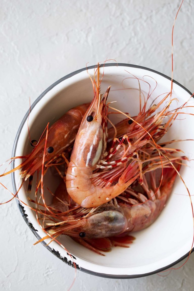 Spicy Glazed Spot Prawns Served Whole - Cooking with Cocktail Rings
