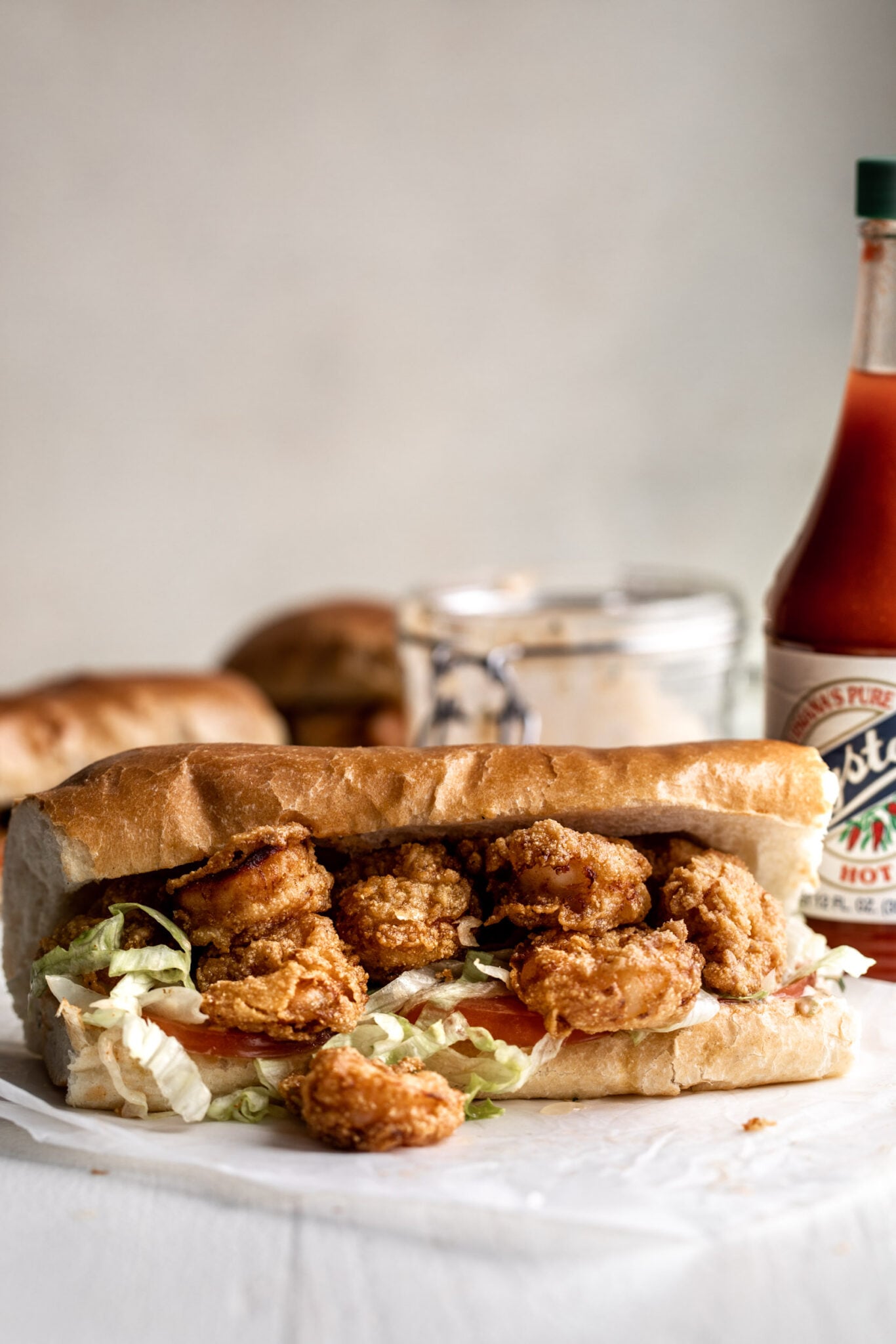 Fried Shrimp Po’ Boy with Cajun Remoulade - Cooking with Cocktail Rings