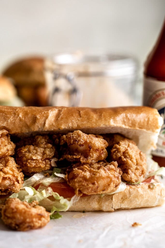 Fried Shrimp Po’ Boy with Cajun Remoulade - Cooking with Cocktail Rings