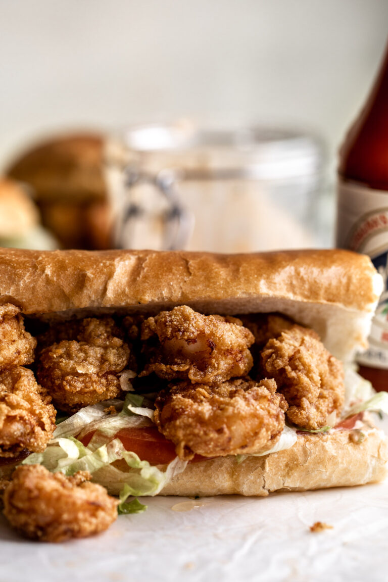 Fried Shrimp Po’ Boy with Cajun Remoulade - Cooking with Cocktail Rings