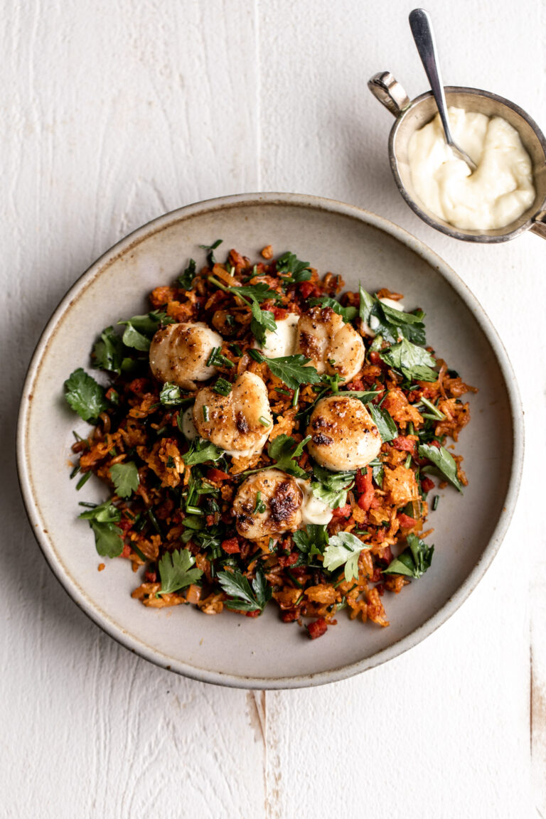 Pepperoni Fried Rice with Scallops and Garlic Aioli - Cooking with ...