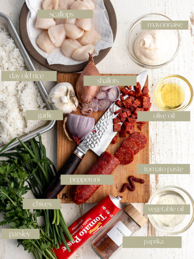 Pepperoni Fried Rice with Scallops and Garlic Aioli - Cooking with ...