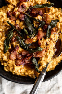 Pumpkin Risotto with Brown Butter and Bacon