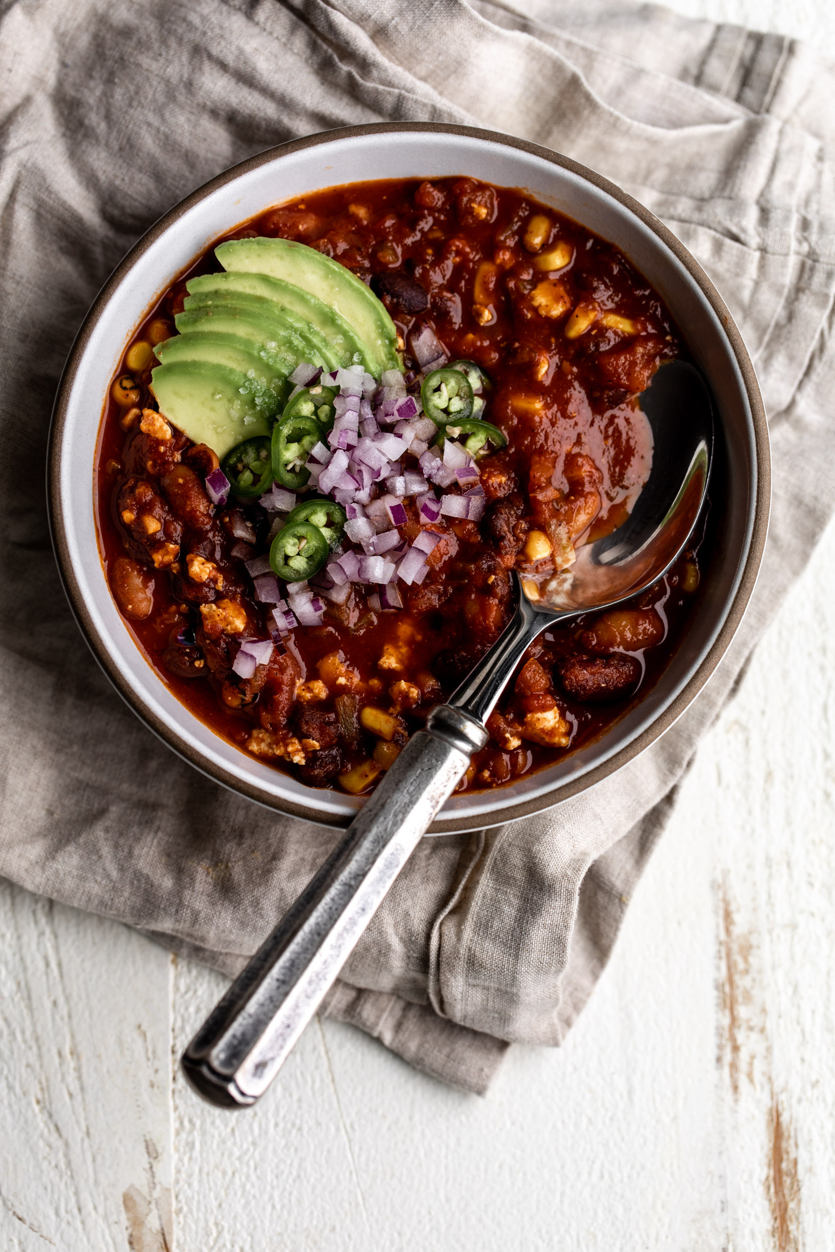 3 Bean Vegetarian Chili - Cooking with Cocktail Rings
