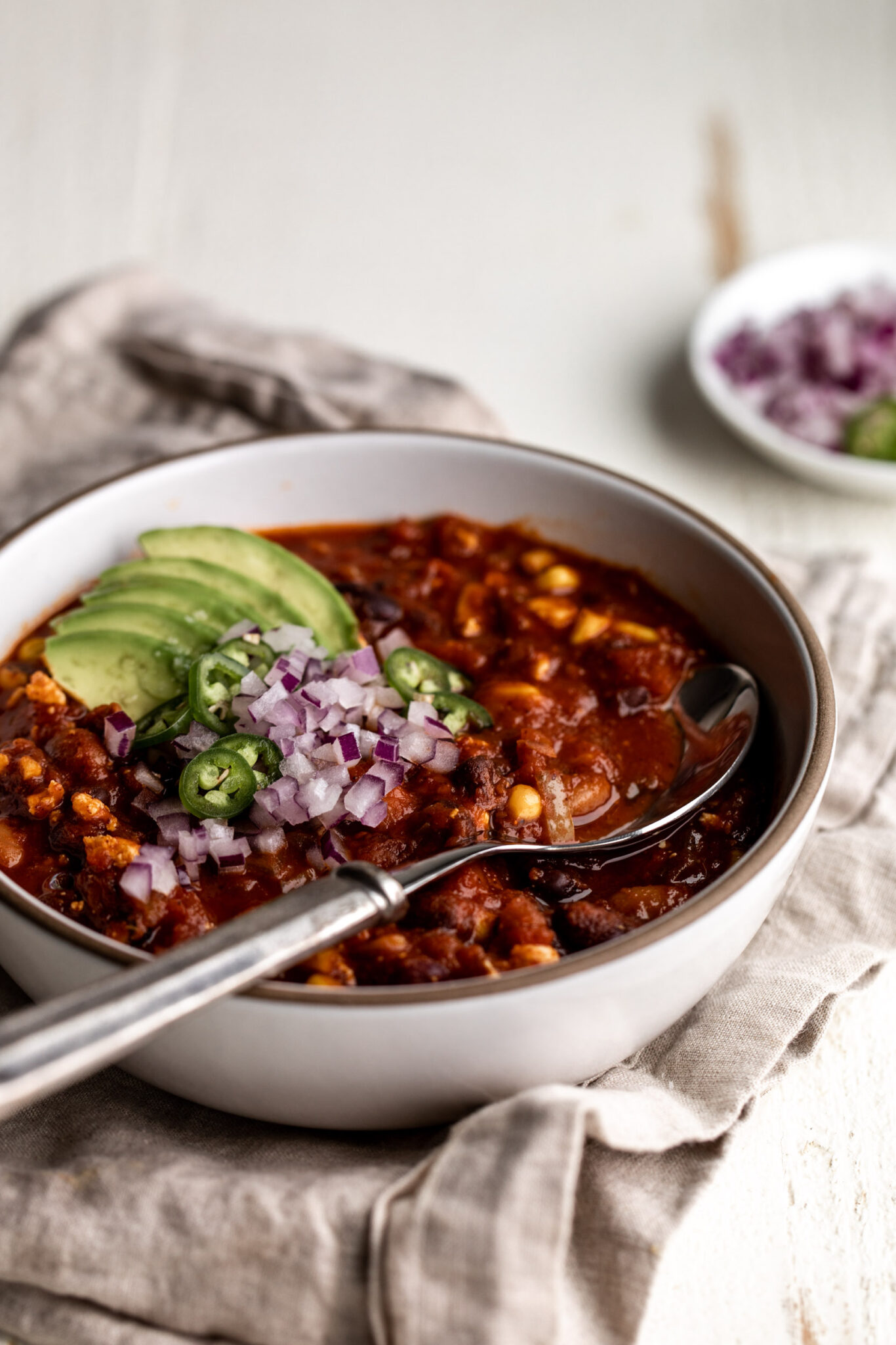 3 Bean Vegetarian Chili - Cooking with Cocktail Rings