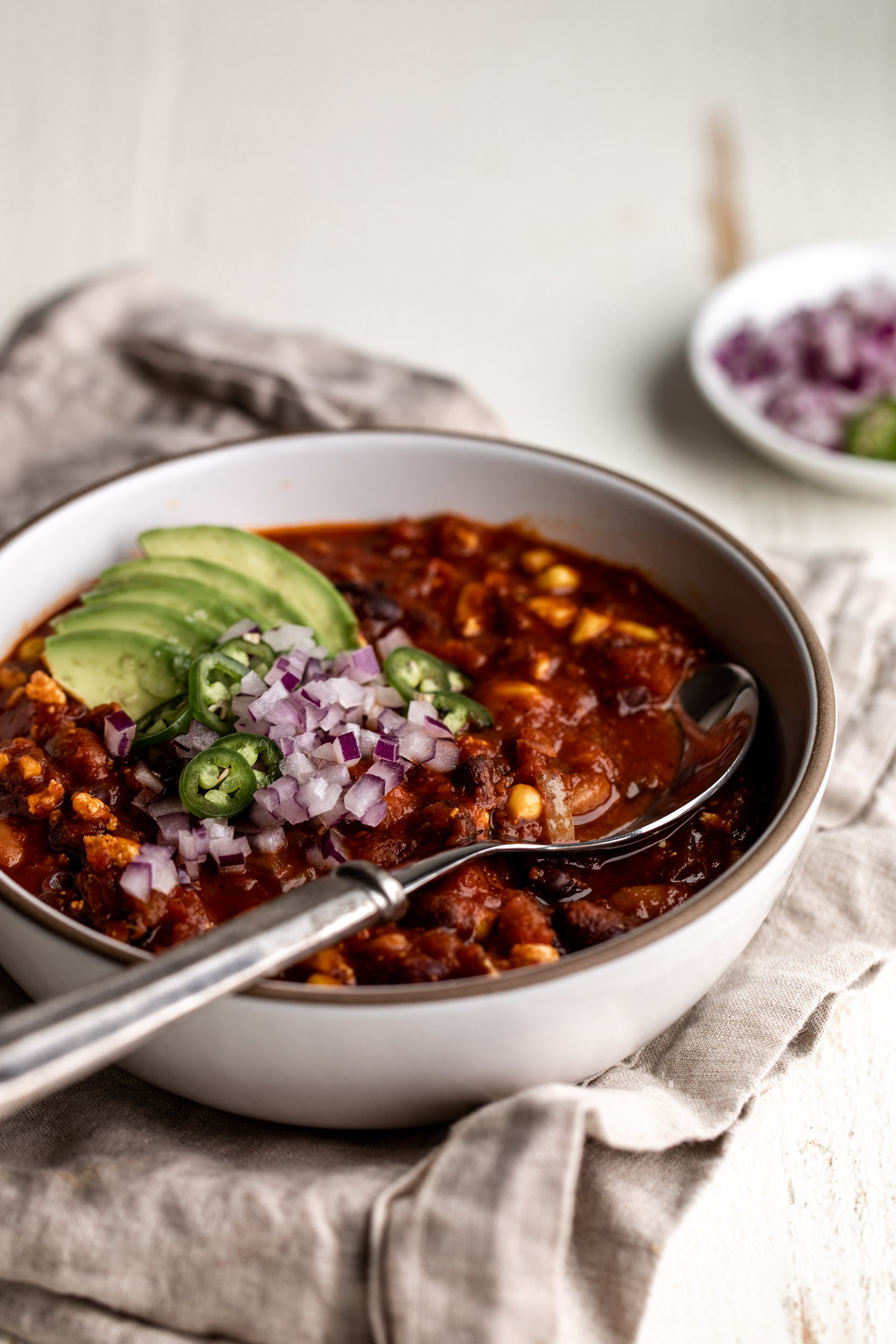 3 Bean Vegetarian Chili - Cooking with Cocktail Rings