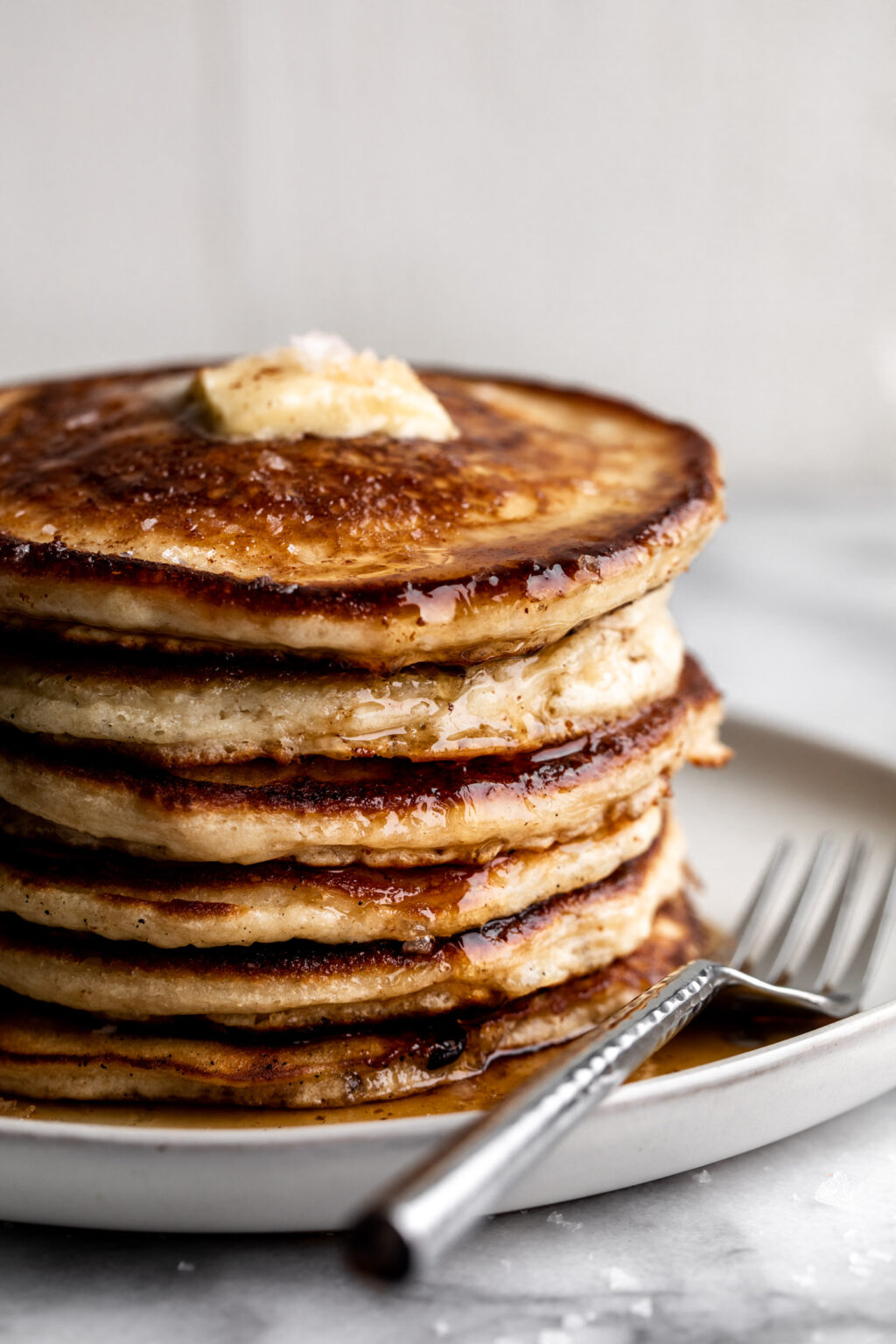 Brown Butter Pancakes with Flakey Sea Salt - Cooking with Cocktail Rings