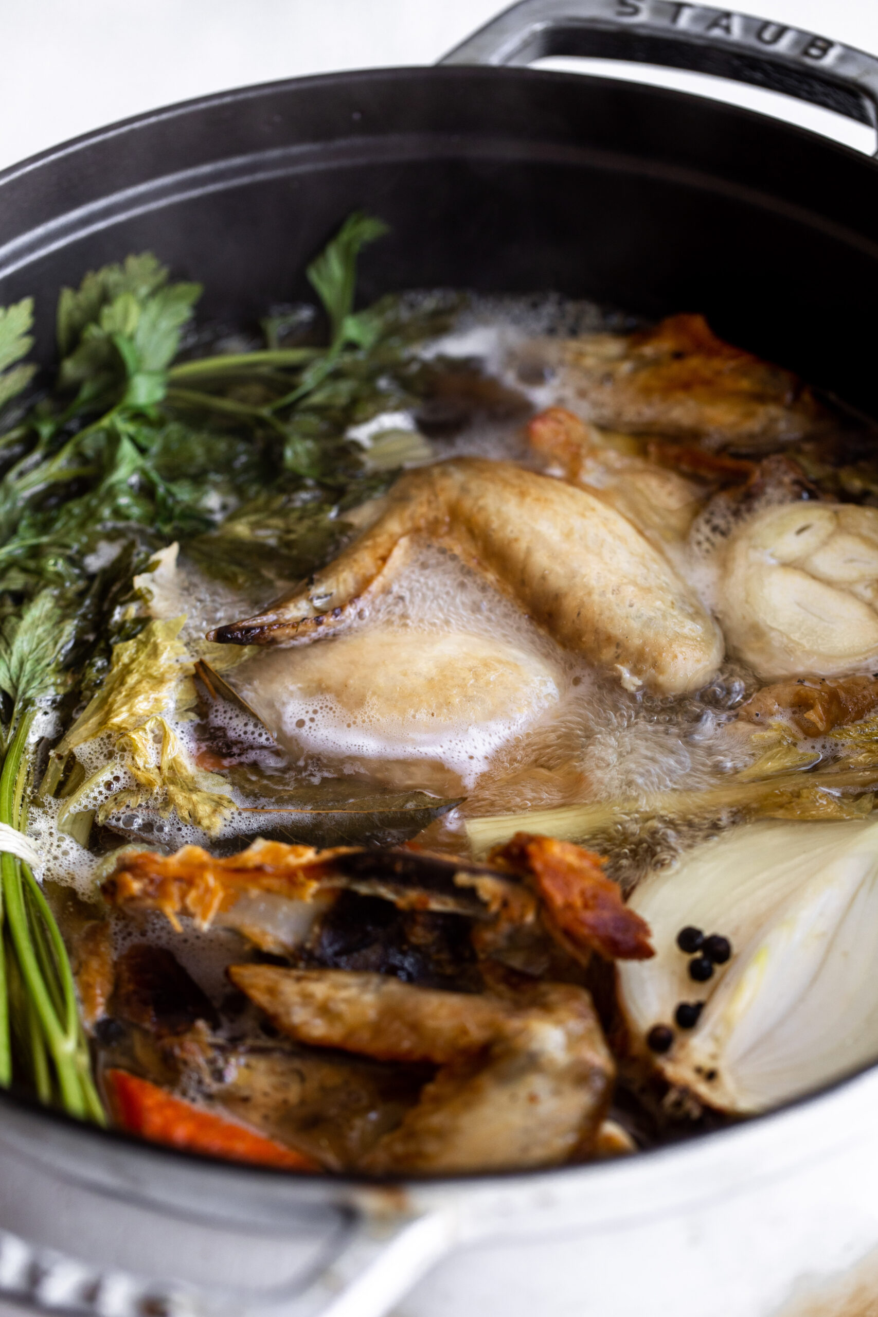 How to Make Homemade Chicken Stock - Cooking with Cocktail Rings