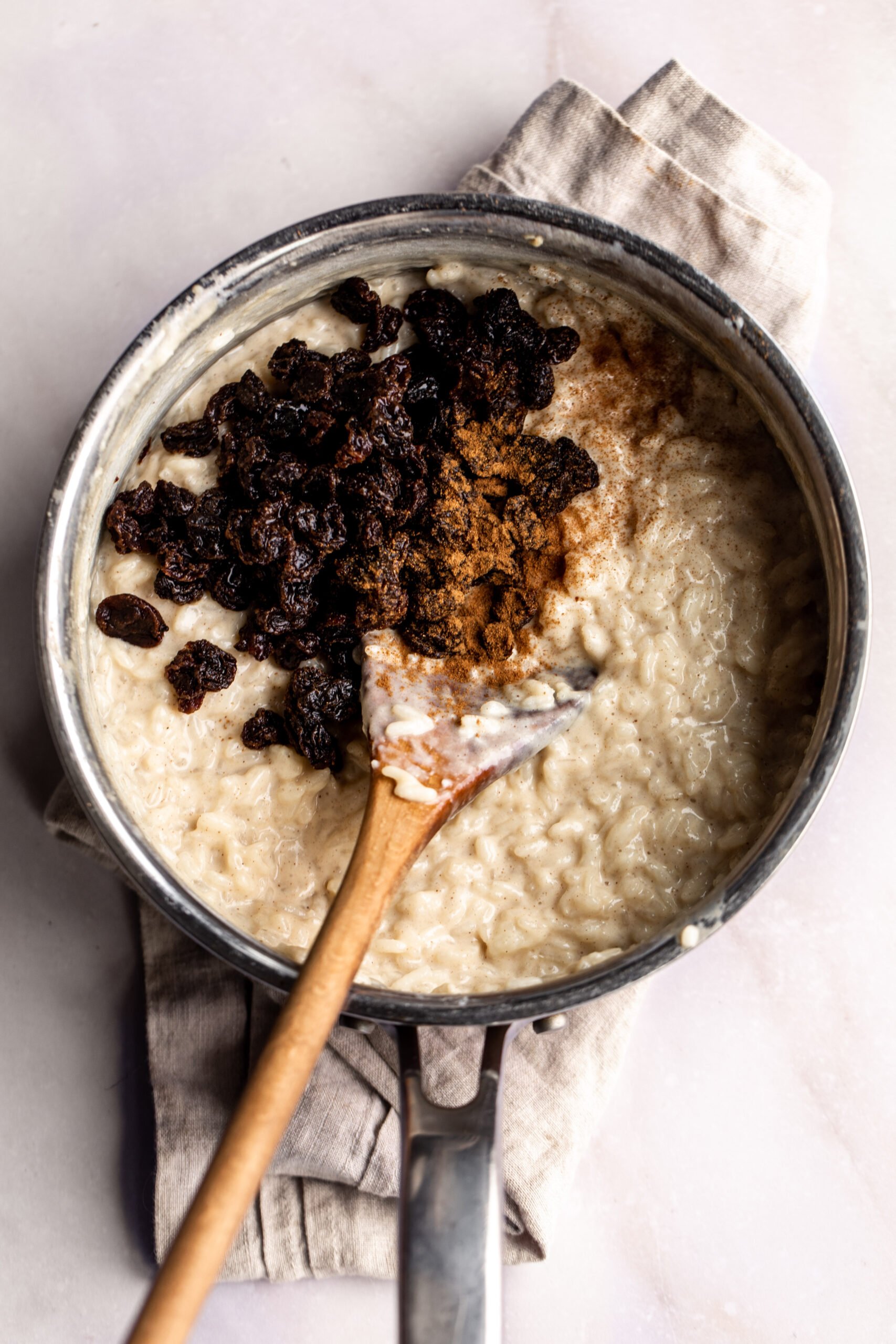 Cinnamon Raisin Rice Pudding - Cooking with Cocktail Rings