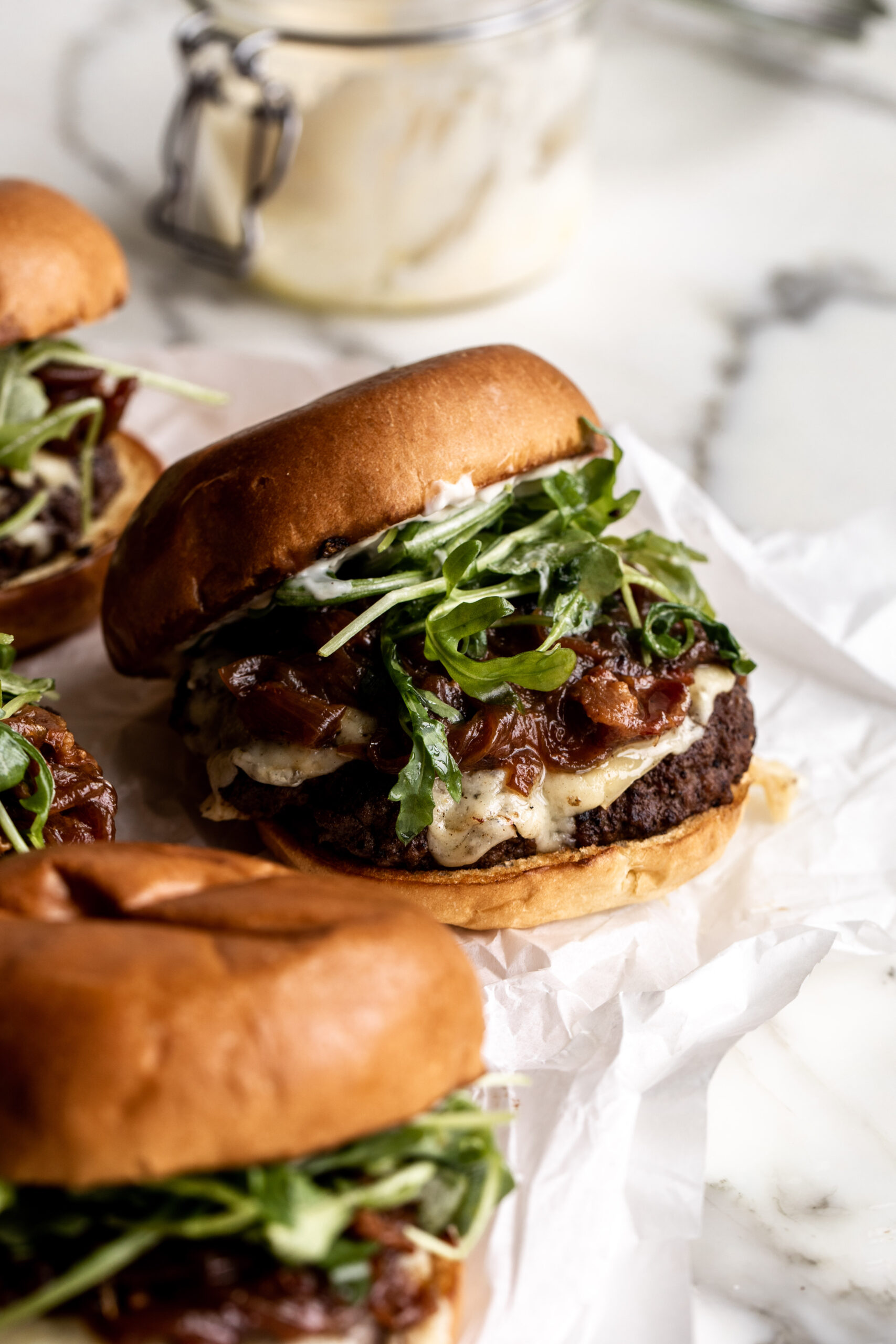 French Onion Soup Burger - Cooking with Cocktail Rings