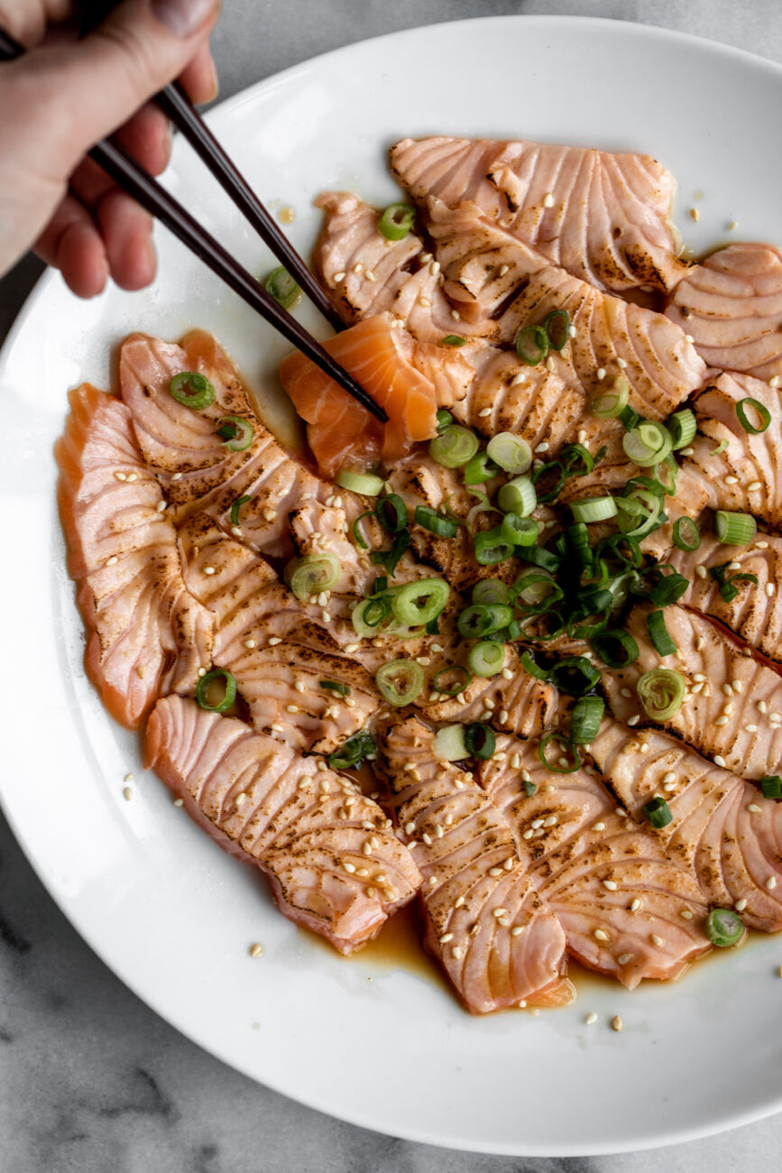 Seared Salmon Sushi (Aburi) - Cooking with Cocktail Rings