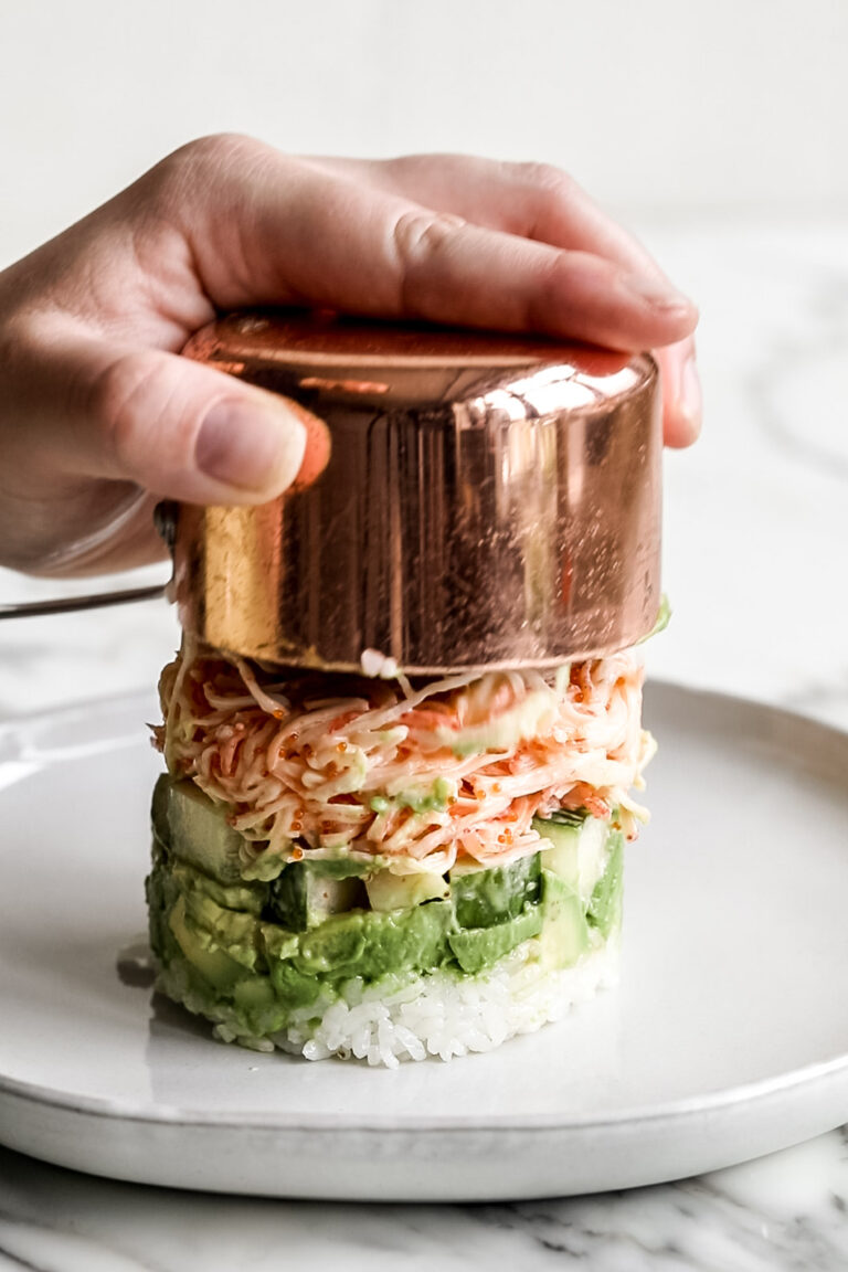 California Roll Sushi Stack - Cooking with Cocktail Rings