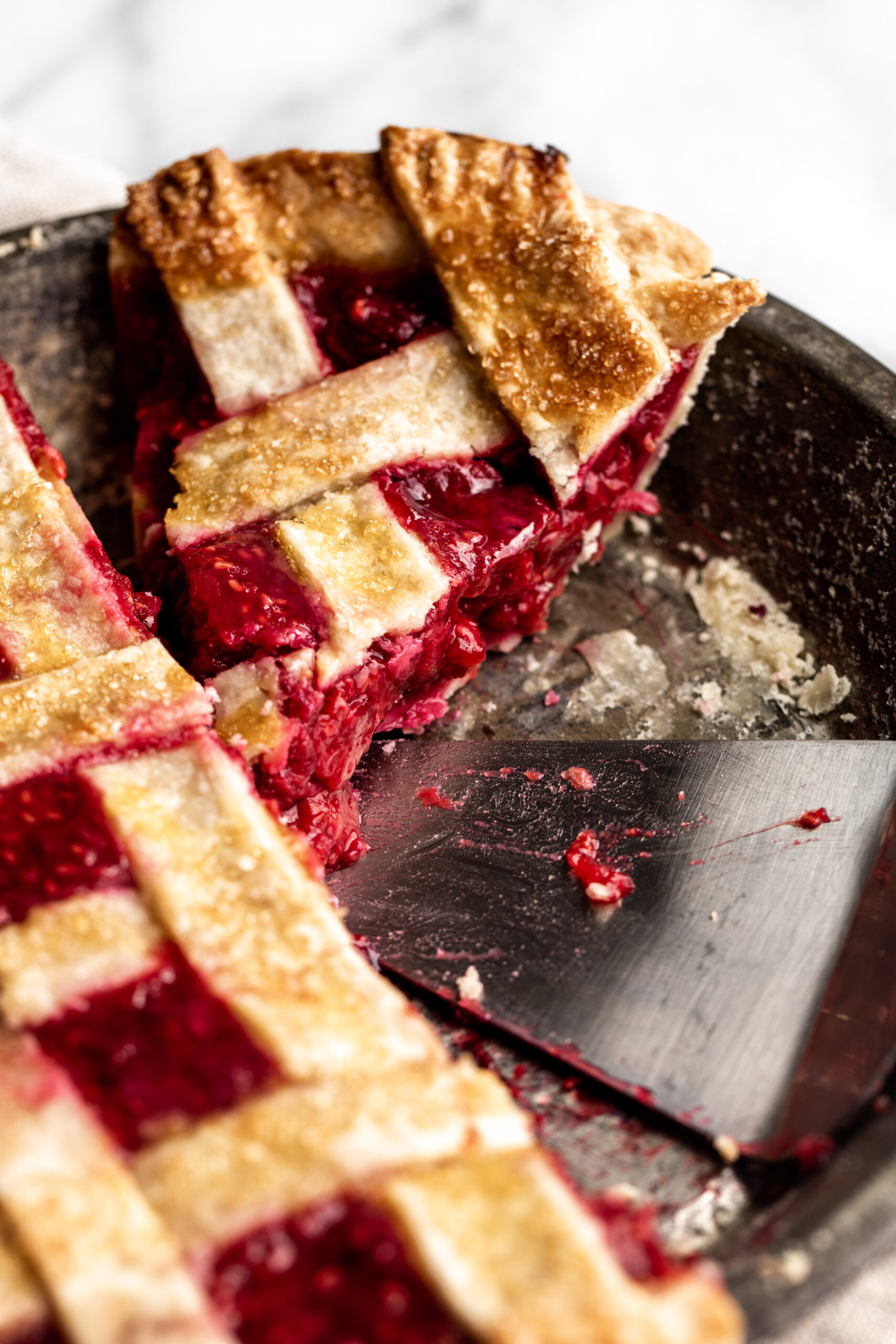 Raspberry Pie with Shortbread Crust - Cooking with Cocktail Rings