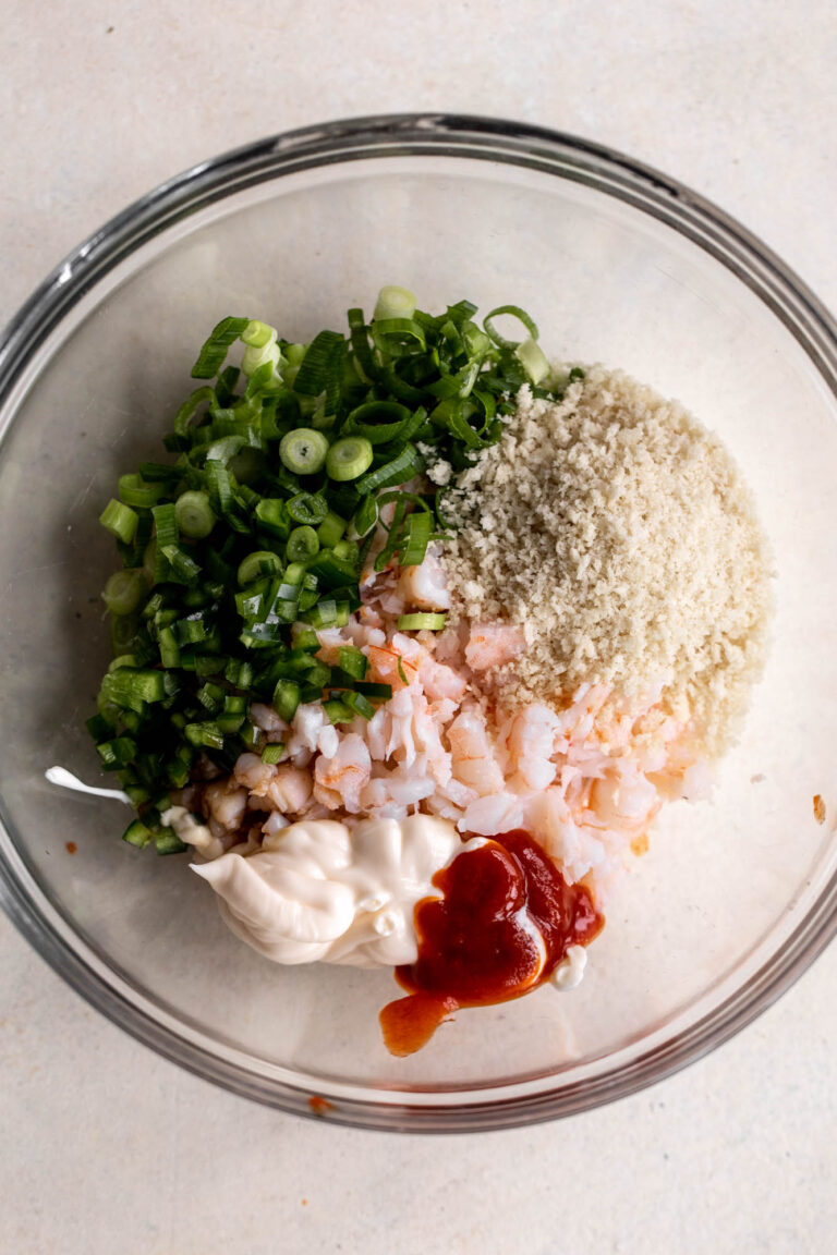 Crispy Rice with Spicy Shrimp Salad - Cooking with Cocktail Rings