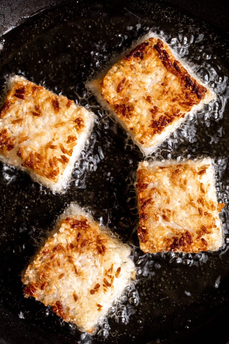 Crispy Rice with Spicy Shrimp Salad - Cooking with Cocktail Rings