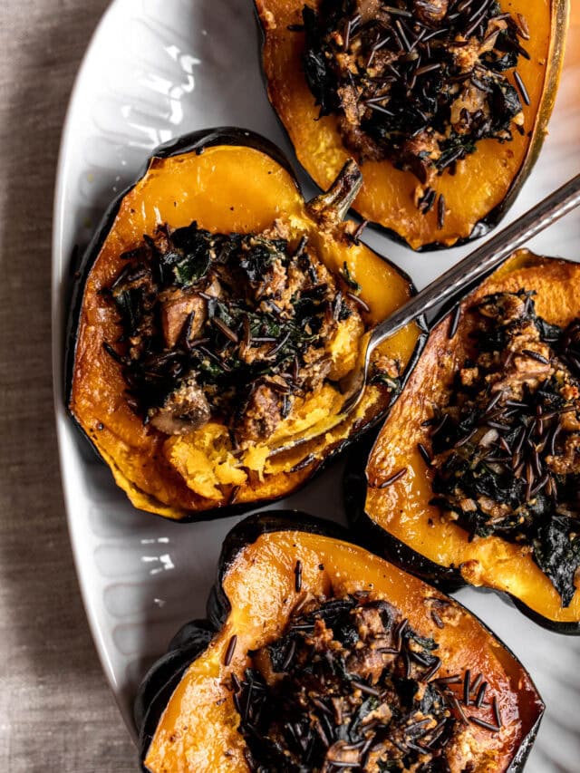 Stuffed Acorn Squash - Cooking with Cocktail Rings