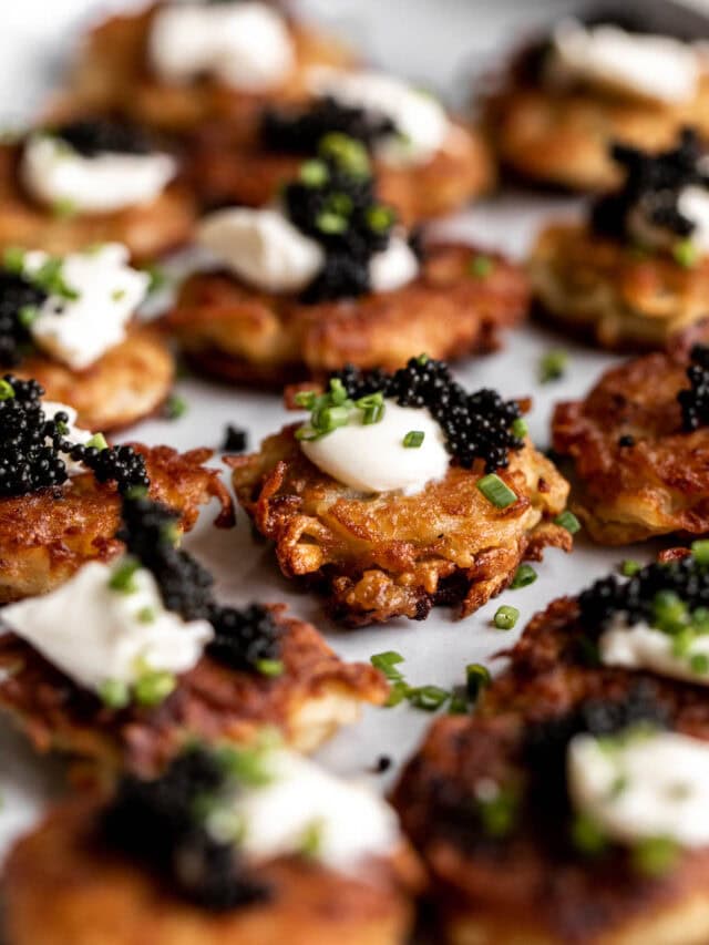 Fancy Mini Latkes - Cooking with Cocktail Rings