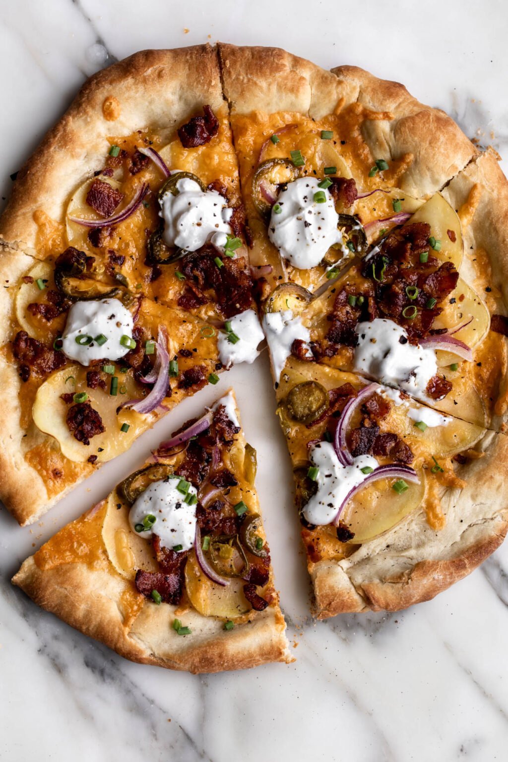 Loaded Baked Potato Pizza - Cooking with Cocktail Rings
