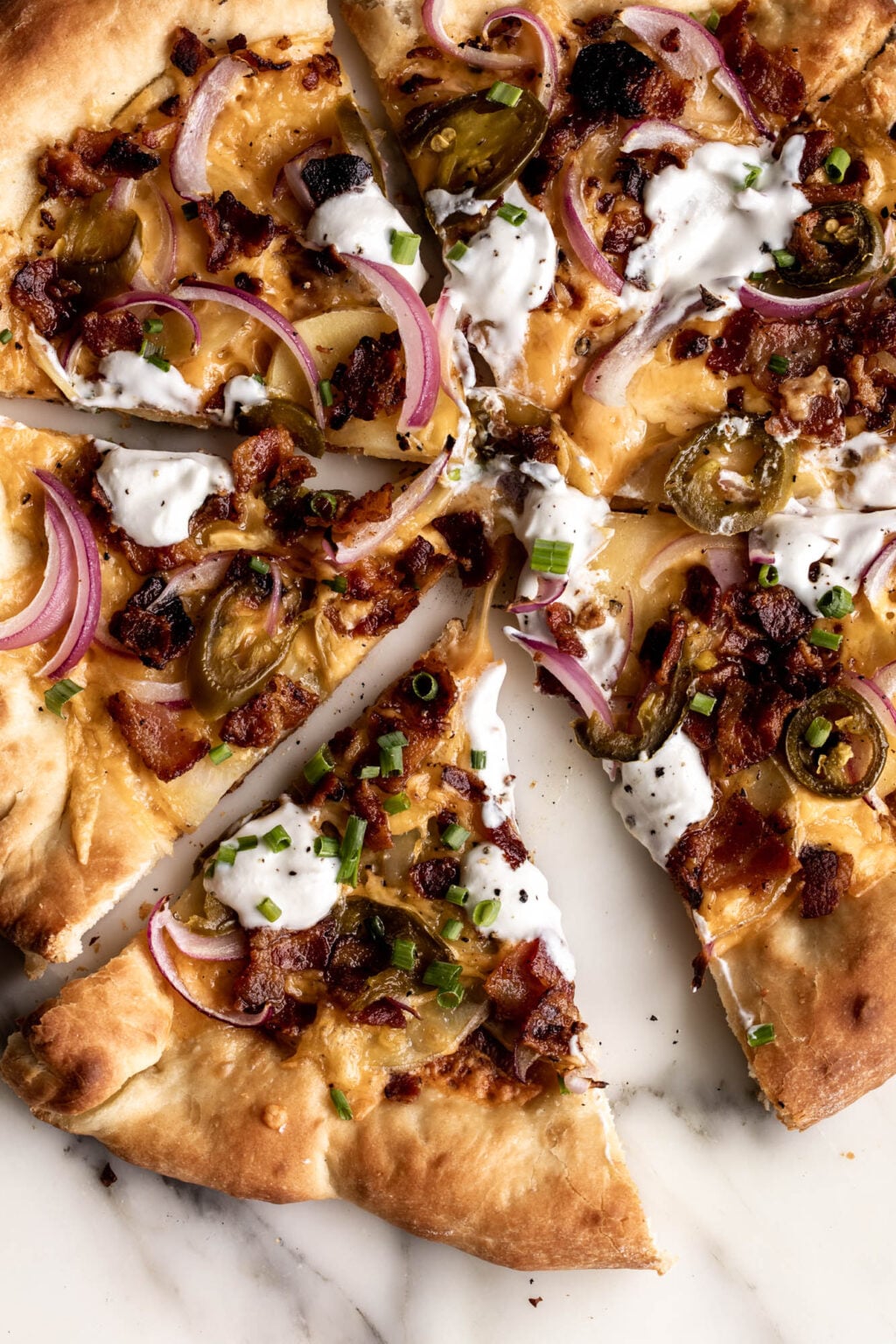Loaded Baked Potato Pizza - Cooking with Cocktail Rings
