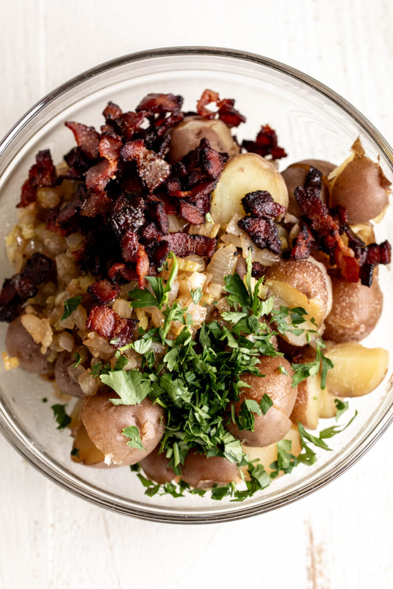 German Potato Salad with Bacon - Cooking with Cocktail Rings