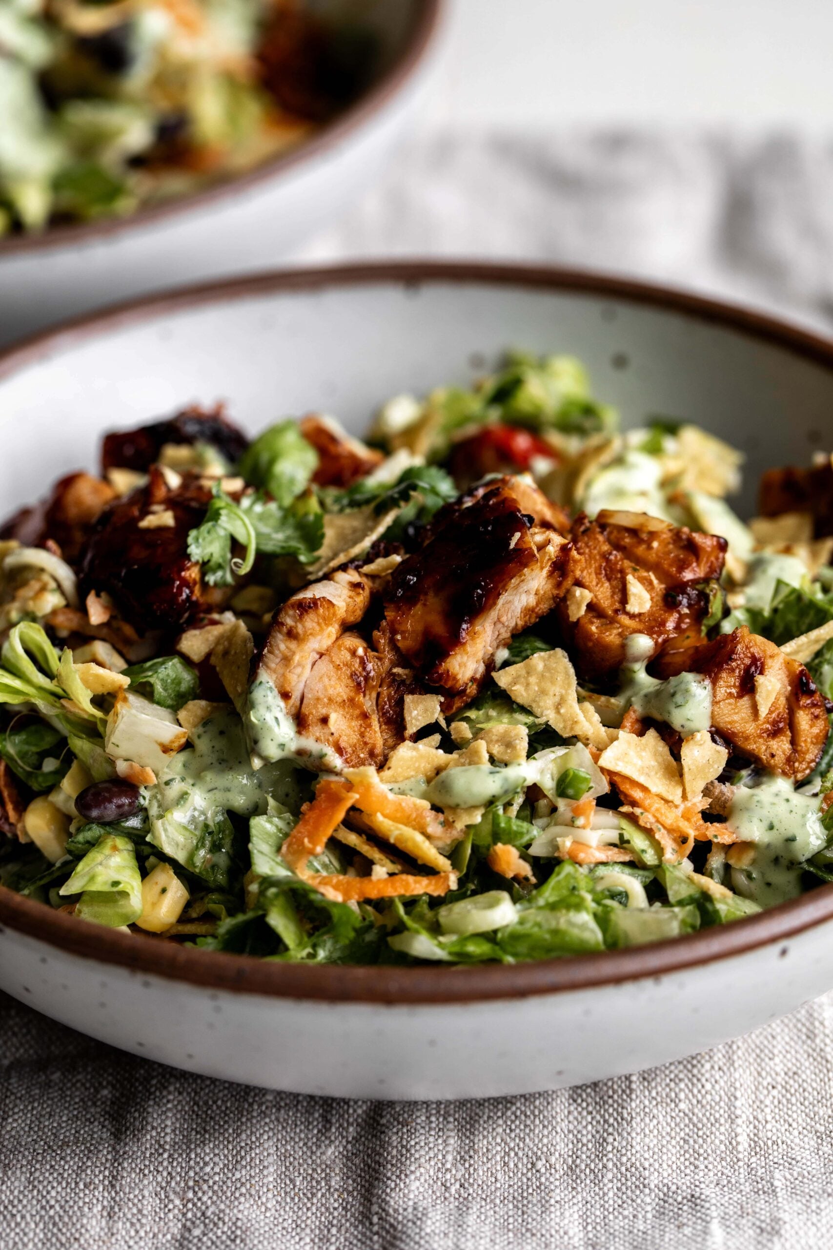 BBQ Chicken Chopped Salad - Cooking with Cocktail Rings