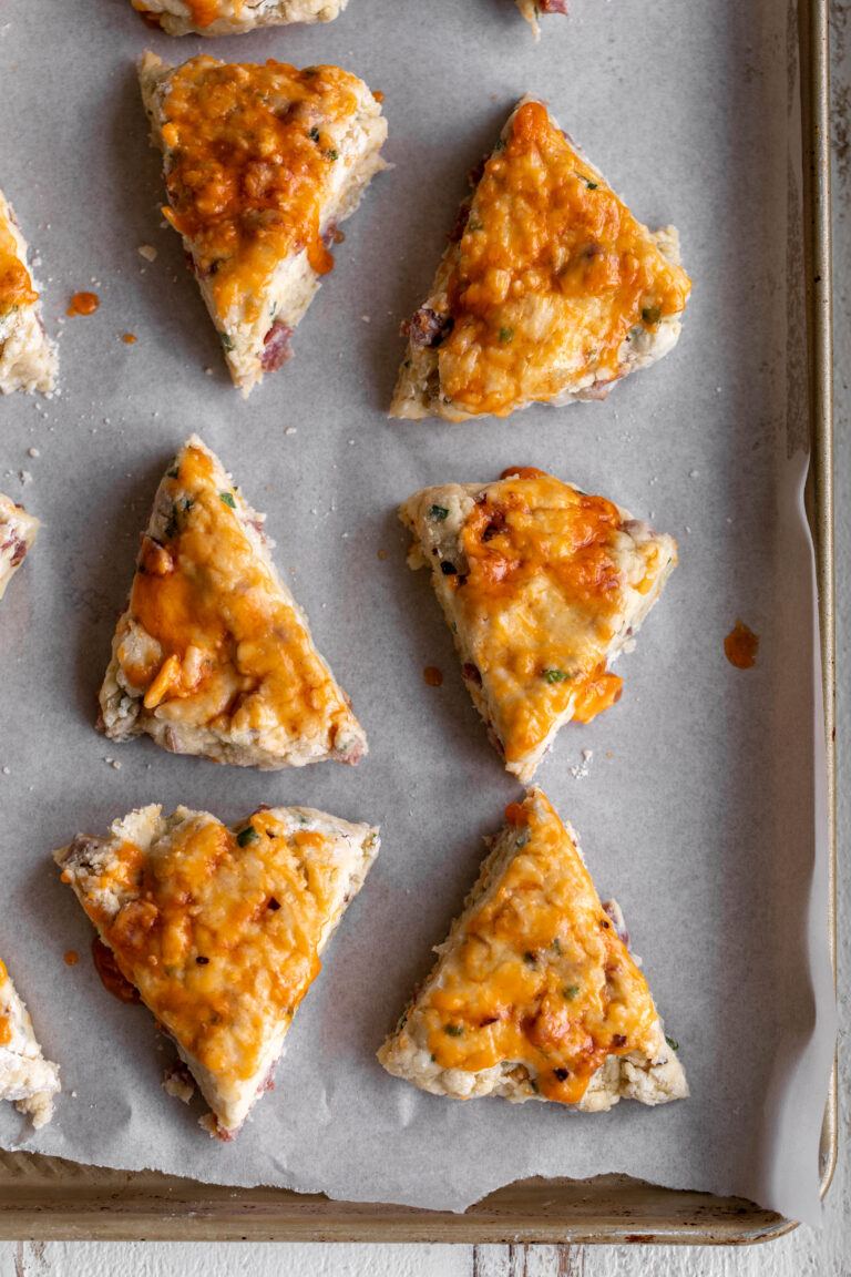 Four Cheese & Sausage Savory Scones with Hot Sauce Honey Glaze ...