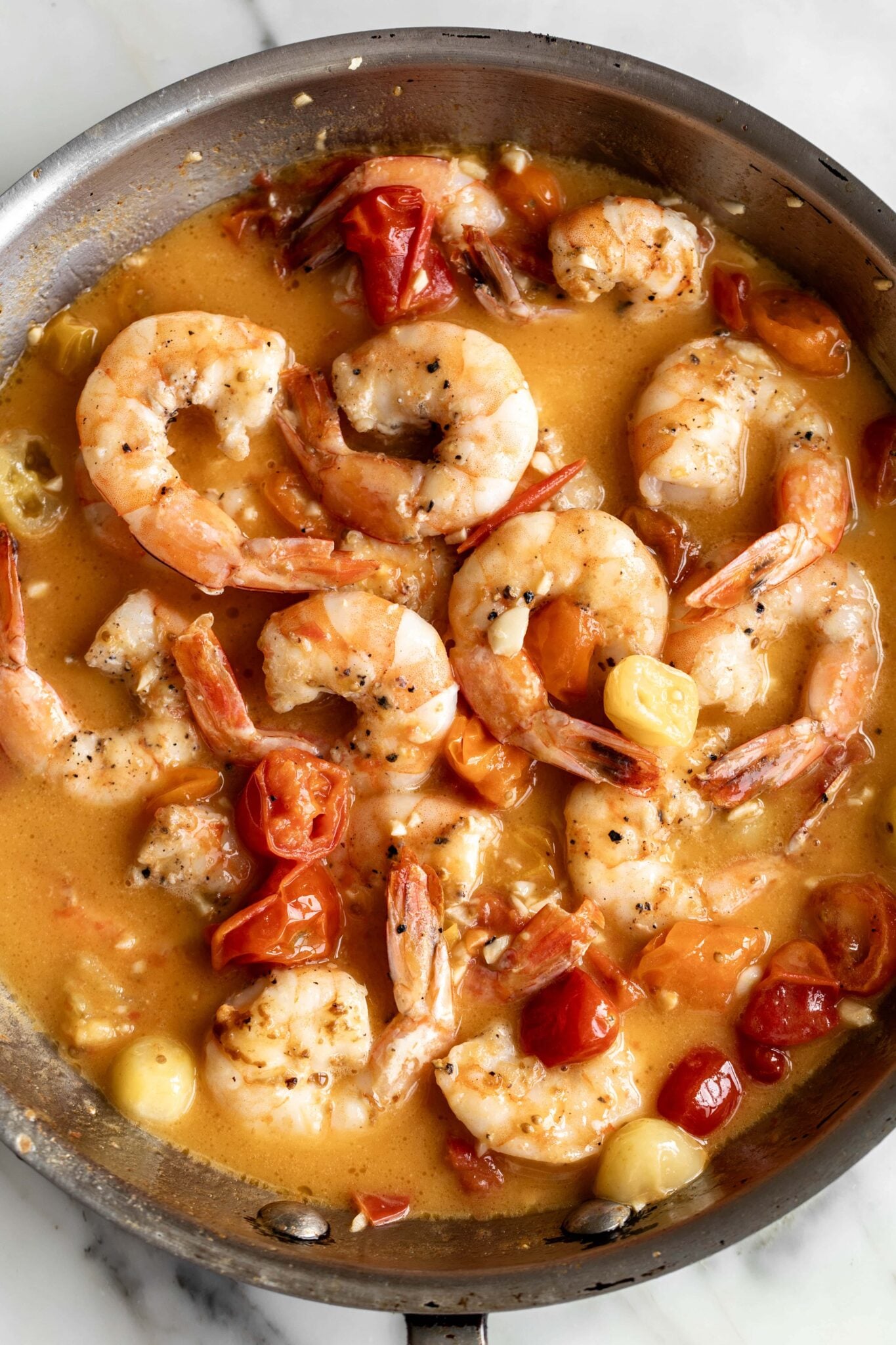 Summer Shrimp Scampi Pasta - Cooking with Cocktail Rings