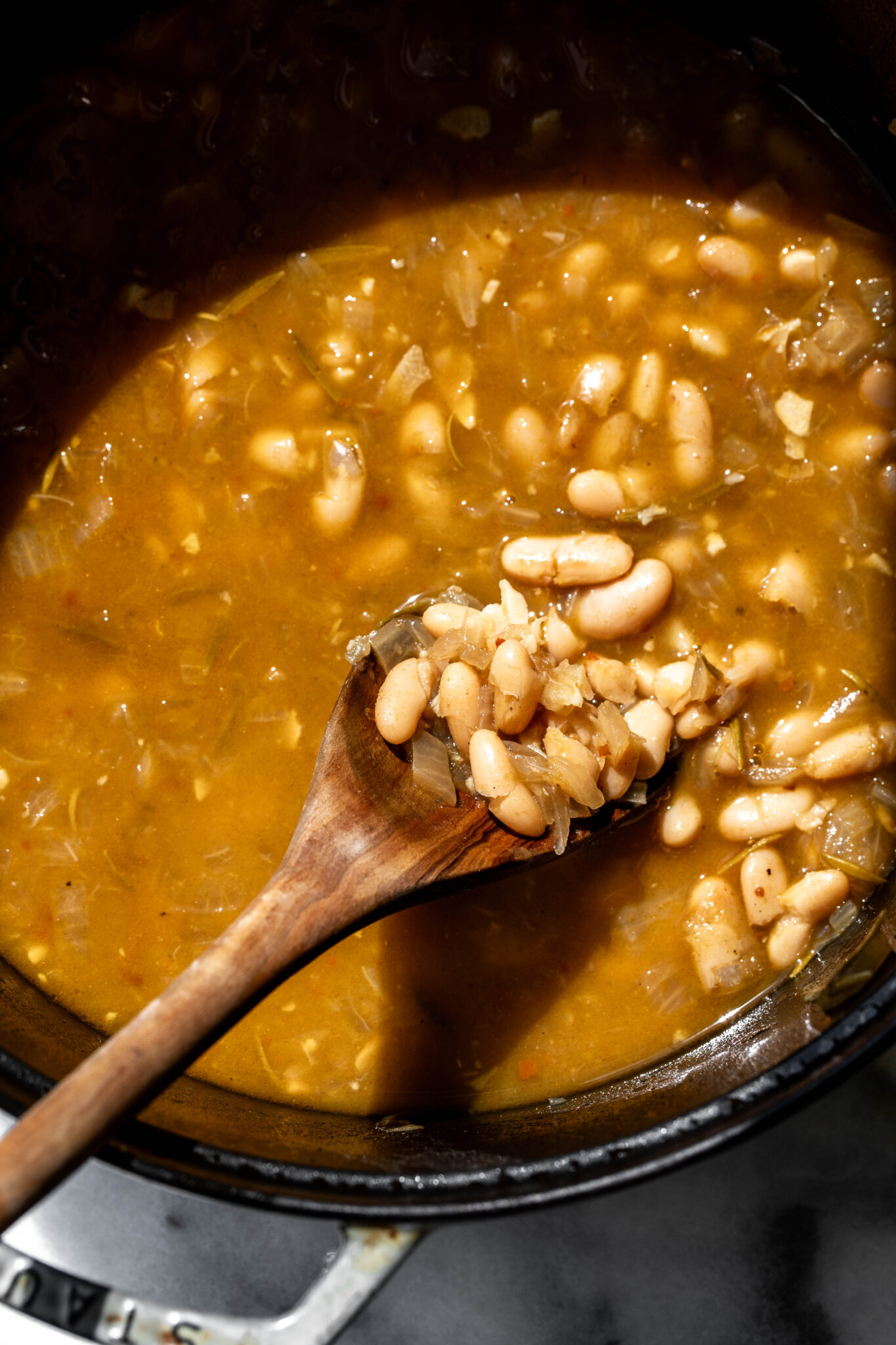 Brothy White Beans - Cooking with Cocktail Rings
