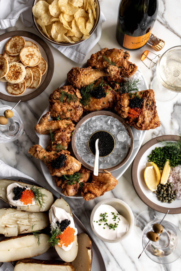 Fried Chicken and Caviar Bar - Cooking with Cocktail Rings