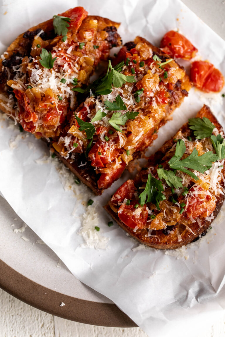 Sausage and Peppers Toast - Cooking with Cocktail Rings