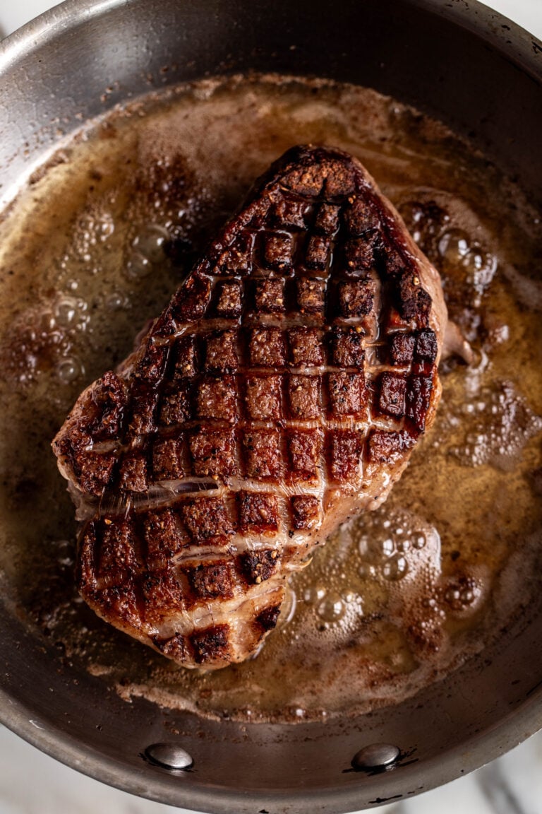Seared Duck Breast with Blueberry Pan Sauce - Cooking with Cocktail Rings