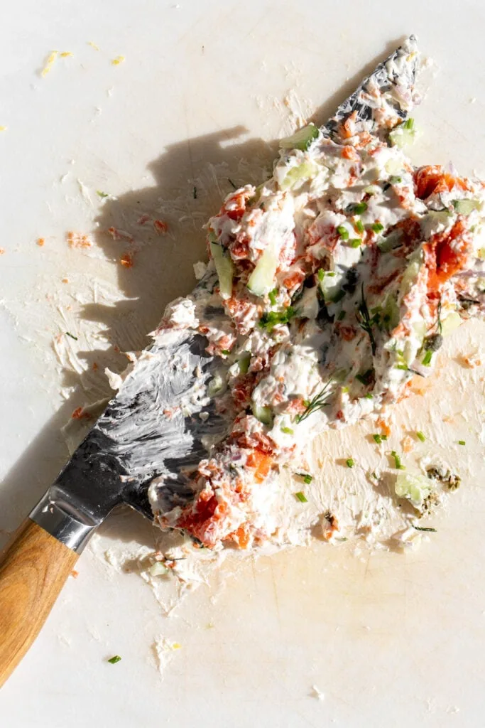 Chopped Salmon Bagel - Cooking with Cocktail Rings
