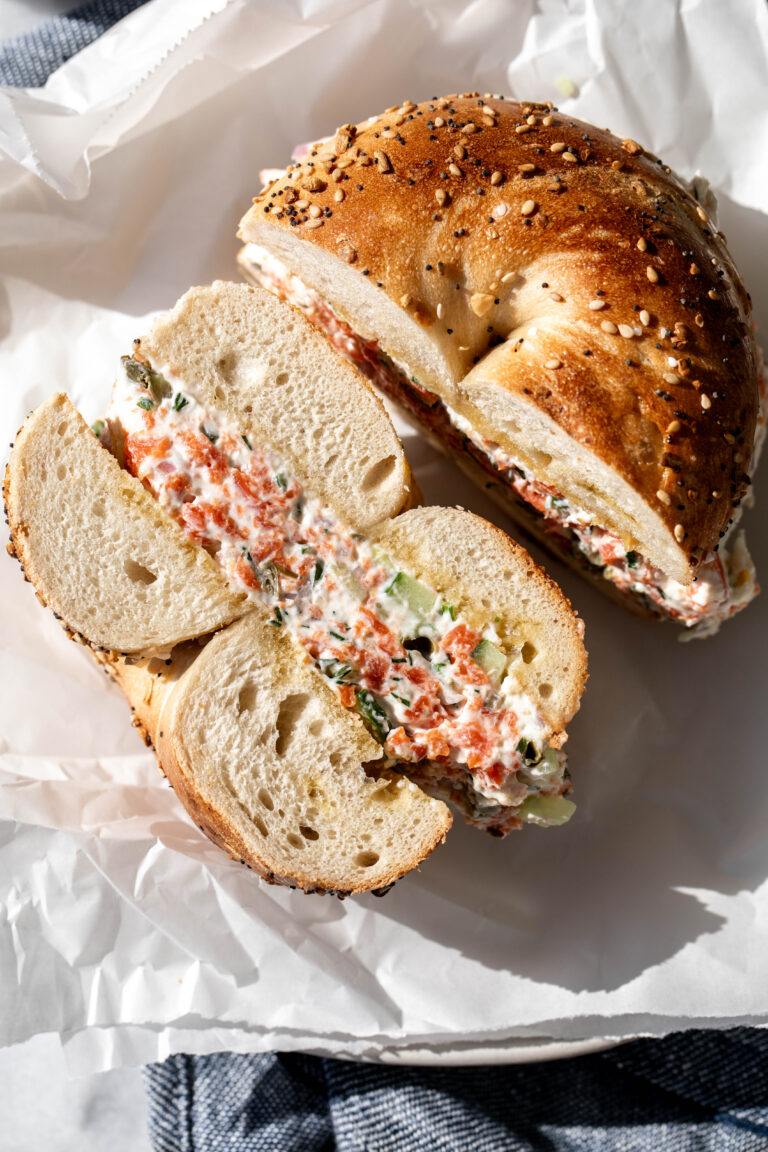 Chopped Salmon Bagel - Cooking with Cocktail Rings