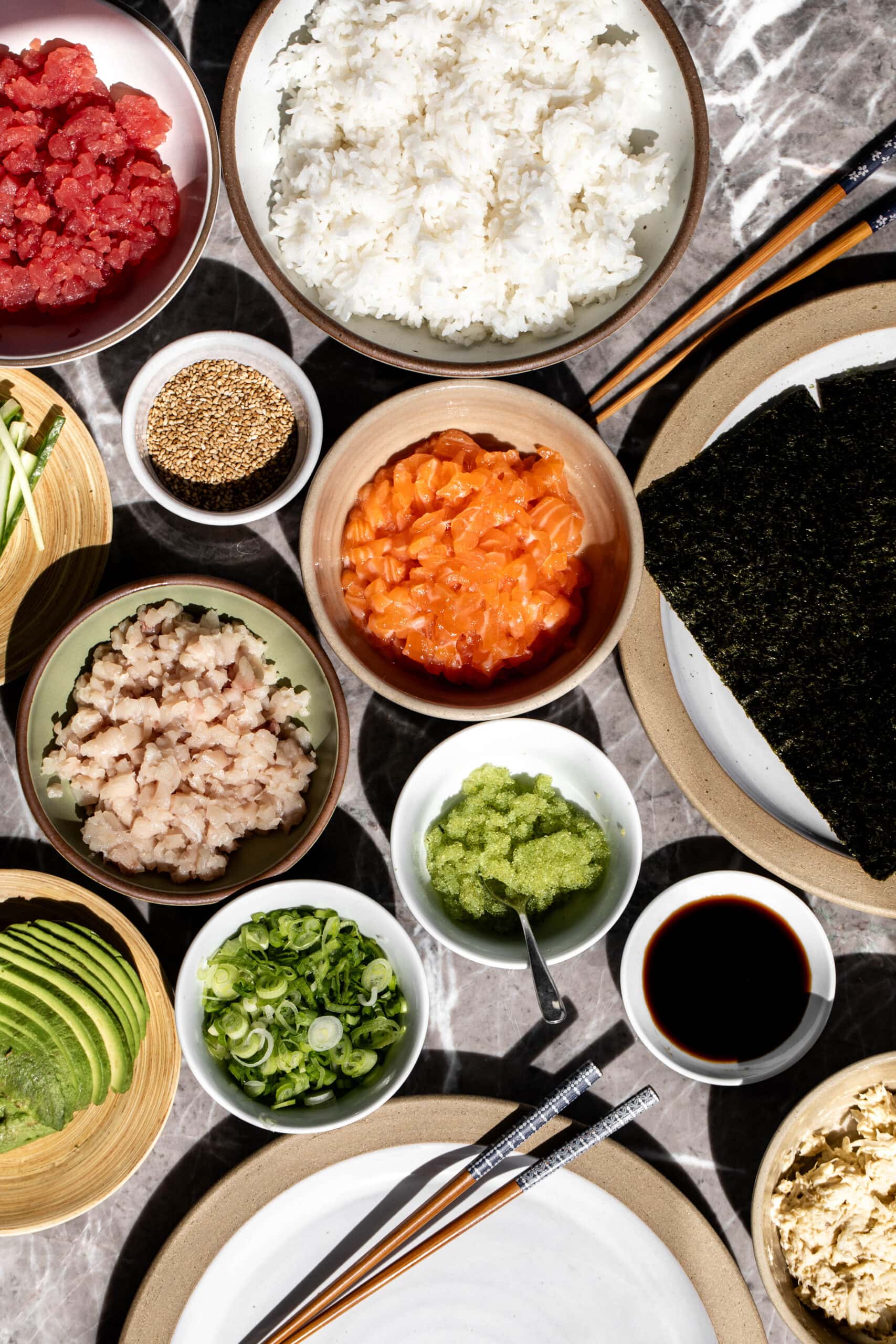 At Home Hand Roll Bar (Temaki Bar) - Cooking with Cocktail Rings