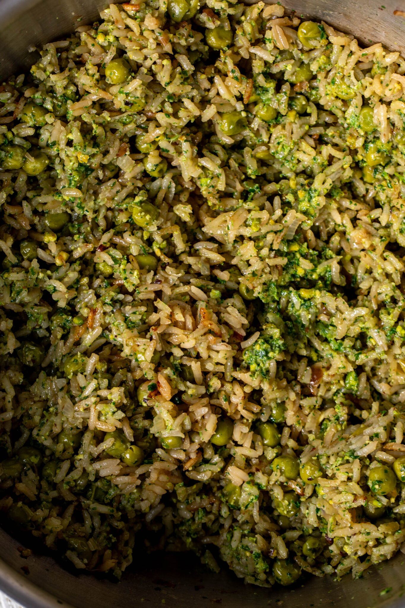 Spring Rice Pilaf with Pistachio Pesto - Cooking with Cocktail Rings