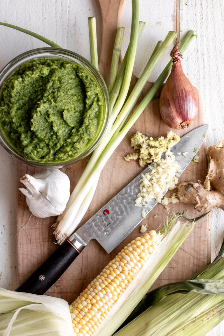 Green Curry Scallops with Corn - Cooking with Cocktail Rings