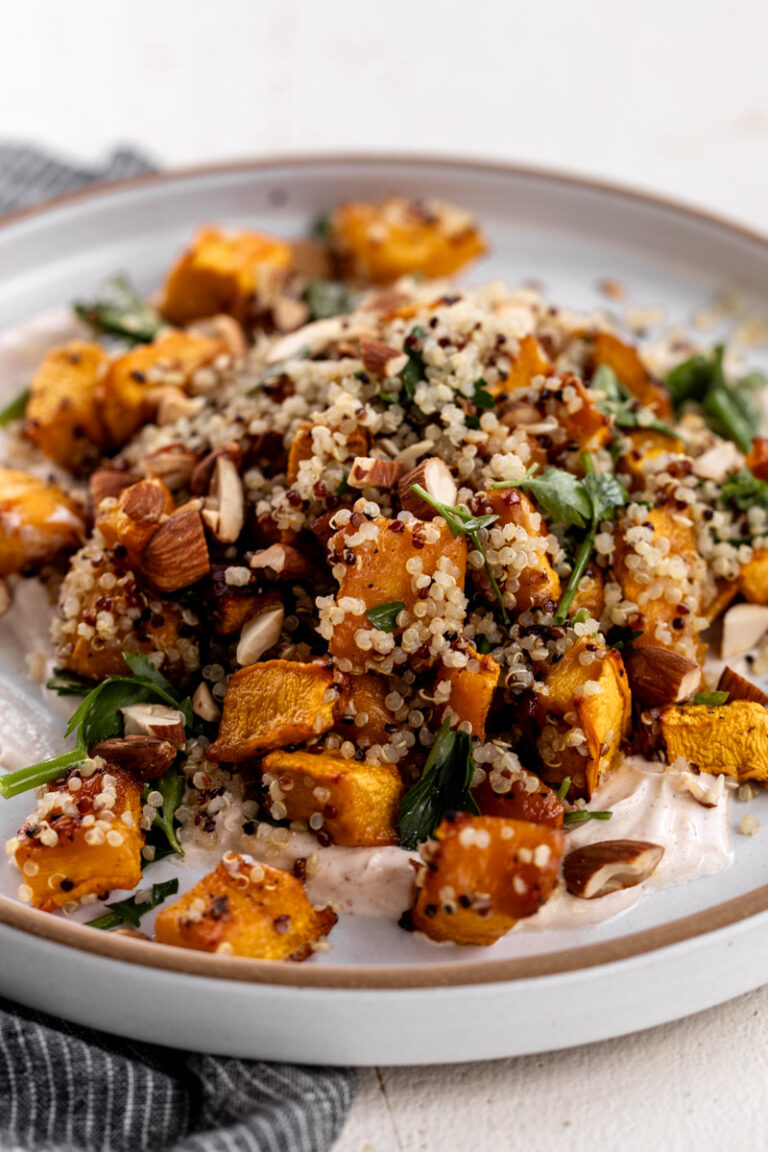 Roasted Pumpkin Salad with Quinoa and Spiced Yogurt - Cooking with ...
