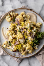 Roasted Cauliflower with Tahini - Cooking with Cocktail Rings